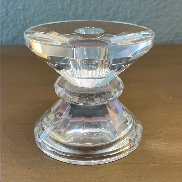 Accents | Lead Crystal Candle Holder Faceted Double Sided Holds ...